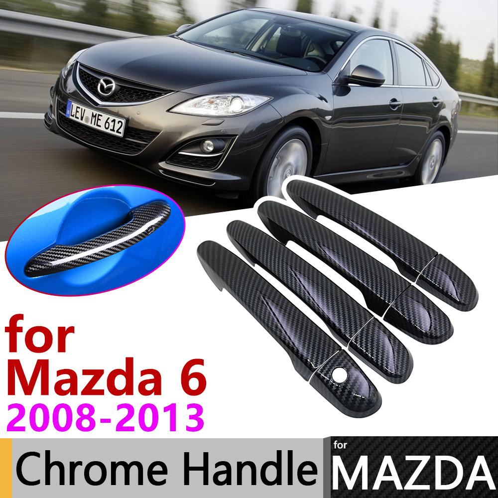 Black Carbon Fiber Door Handle Cover for Mazda 6 GH1 Atenza 2008~2013 ...