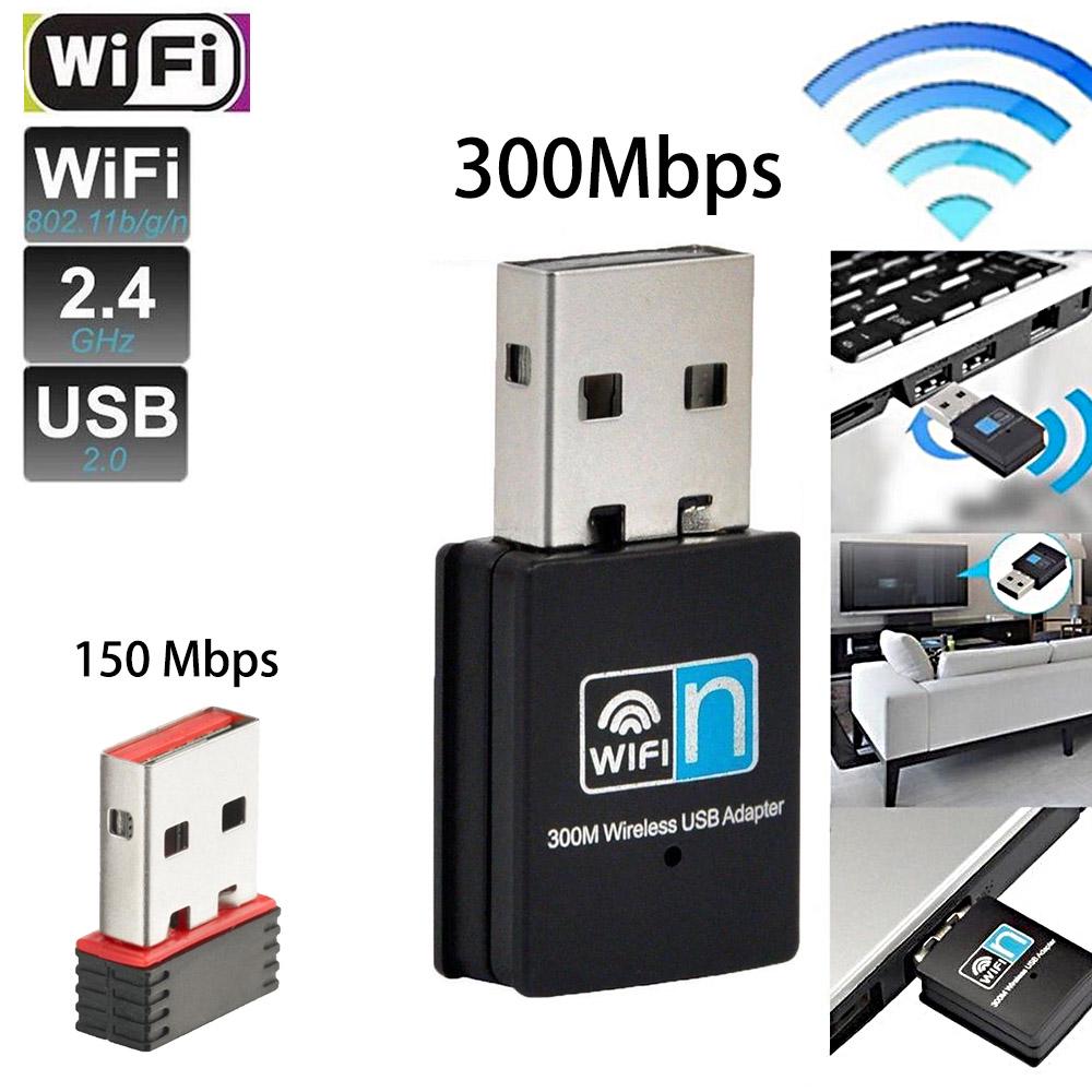 150 / 300Mbps Wifi Mini USB Adapter Wireless Dongle Adapter LAN ...