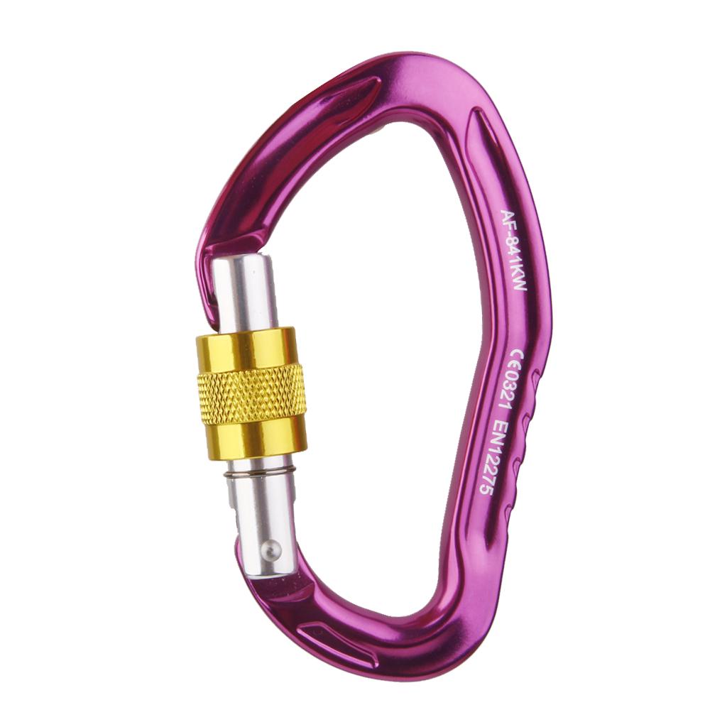 Buy Screw Locking Mountaineering Climbing Aluminum Carabiner 24KN ...