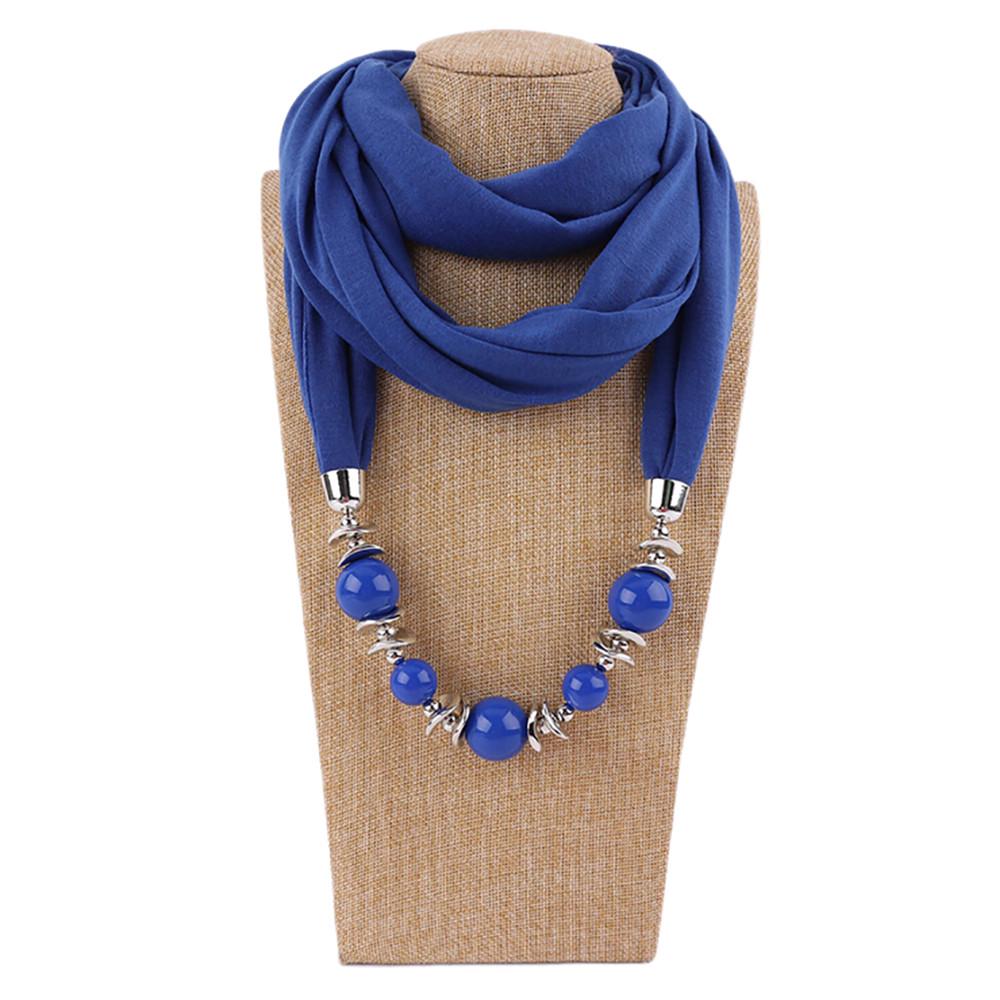 Buy Women Pendant Scarf With Tassel Rhinestone Jewelry Scarves at ...