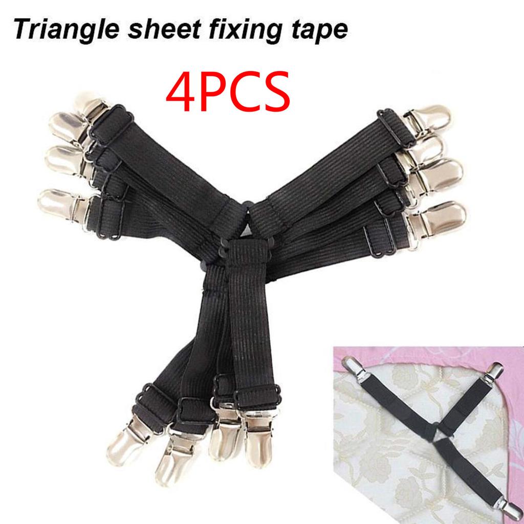 Buy 4 Pcs Triangular Suspender Holder Bed Mattress Sheet Straps Clips ...