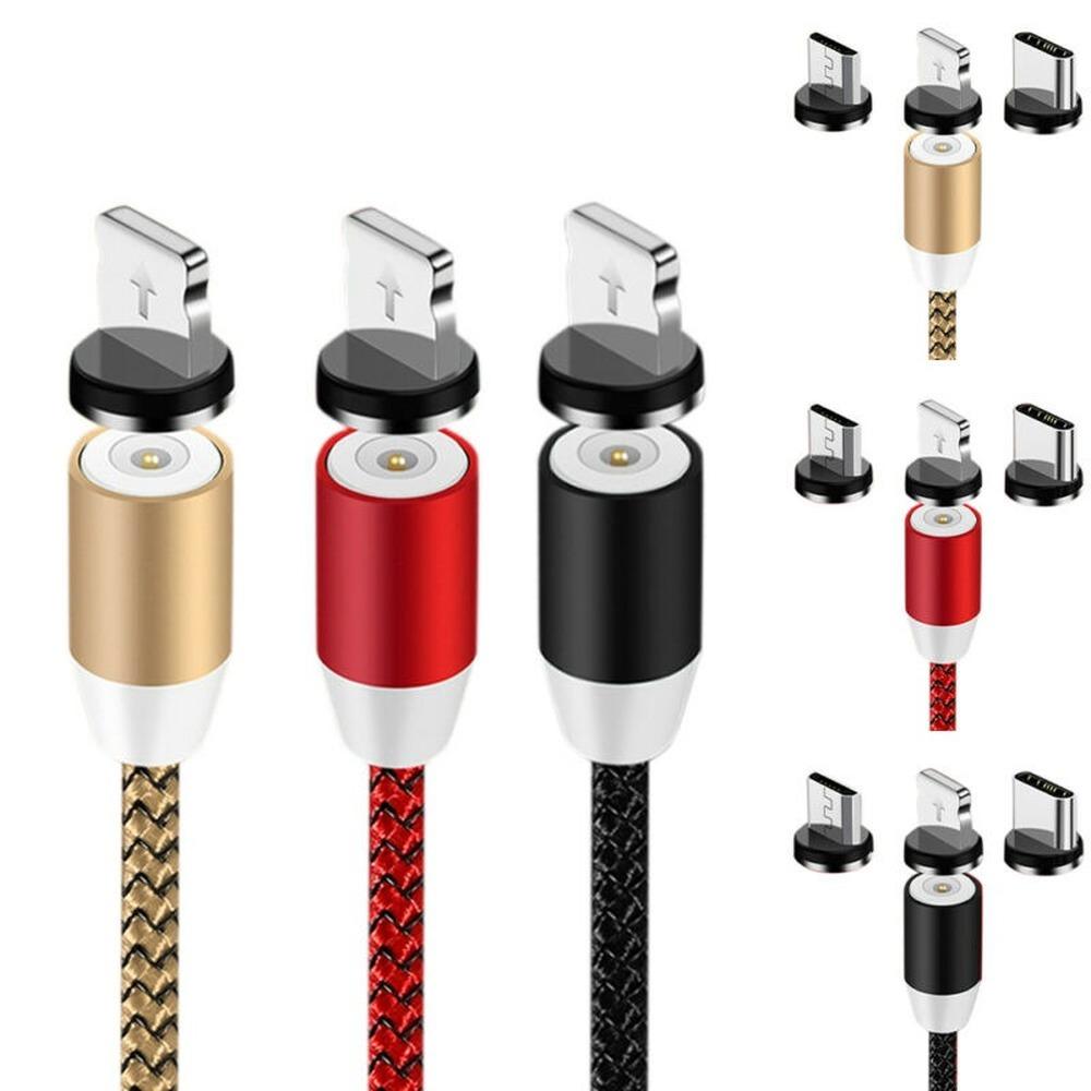 Cheap 1M Magnetic Fast Charging USB Knit Cable Charger Lead 2A USB-C ...