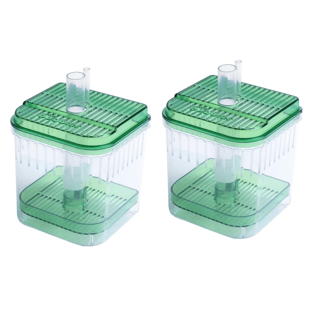 Buy 2X Plastic Fish Tank Aquarium Filter Bottom Box Transparent Green ...