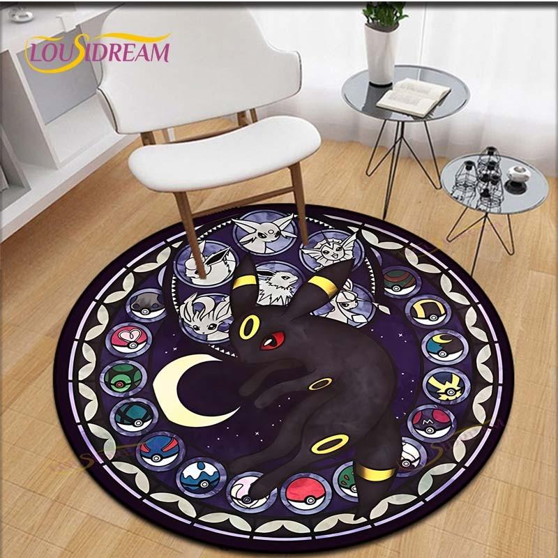 Cartoon Pokemon Round Area Rugs Geometric Antiskid Living Floor Rug ...