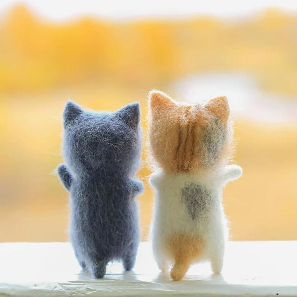 Buy Cat Wool Poke Poke Diy Material Kit Doll Creative Handmade Cat ...