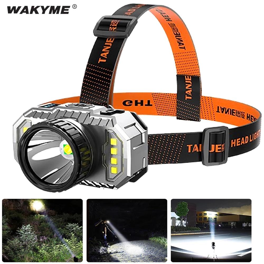 Buy LED Headlamp Powerful Head Flashlight USB Rechargeable Built In ...