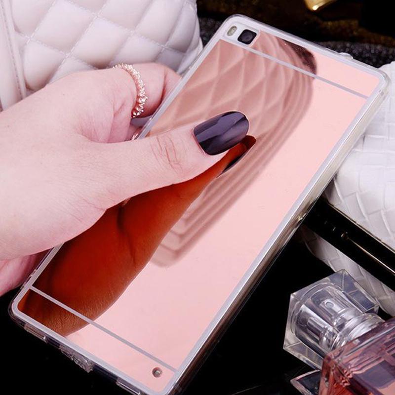 Ultra-Slim Soft TPU Rubber Anti-Drop Mirror Phone Cover for IPhone ...