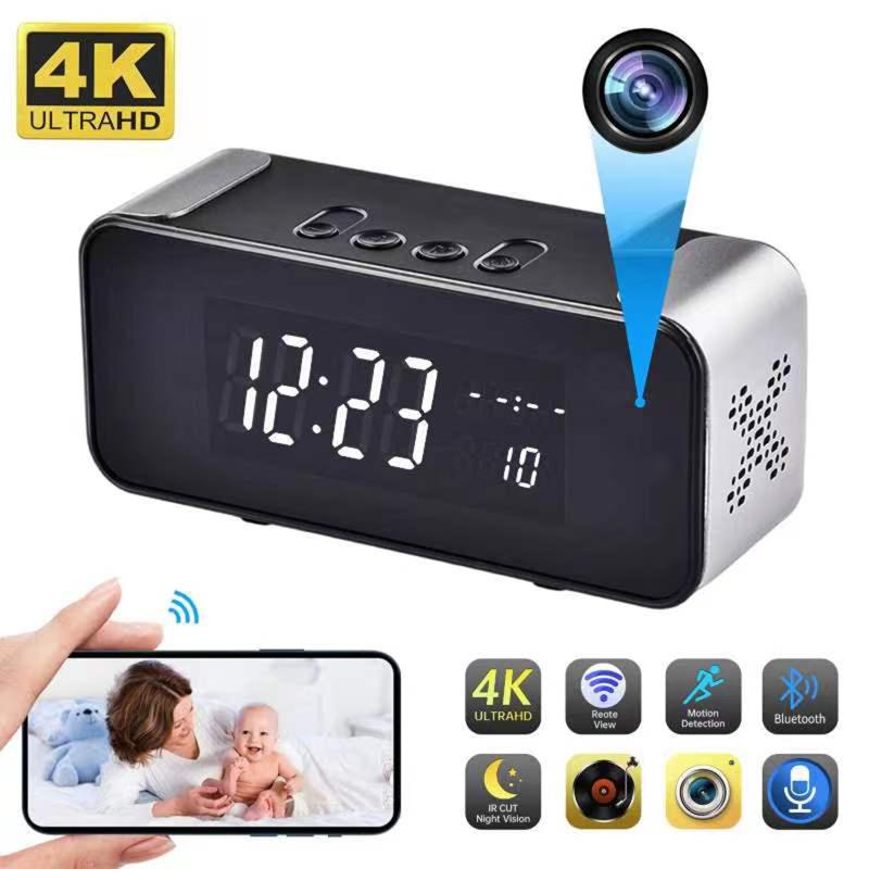 Buy 4k Hd Alarm Clock Camera Two-way Intercom Bluetooth-compatible ...