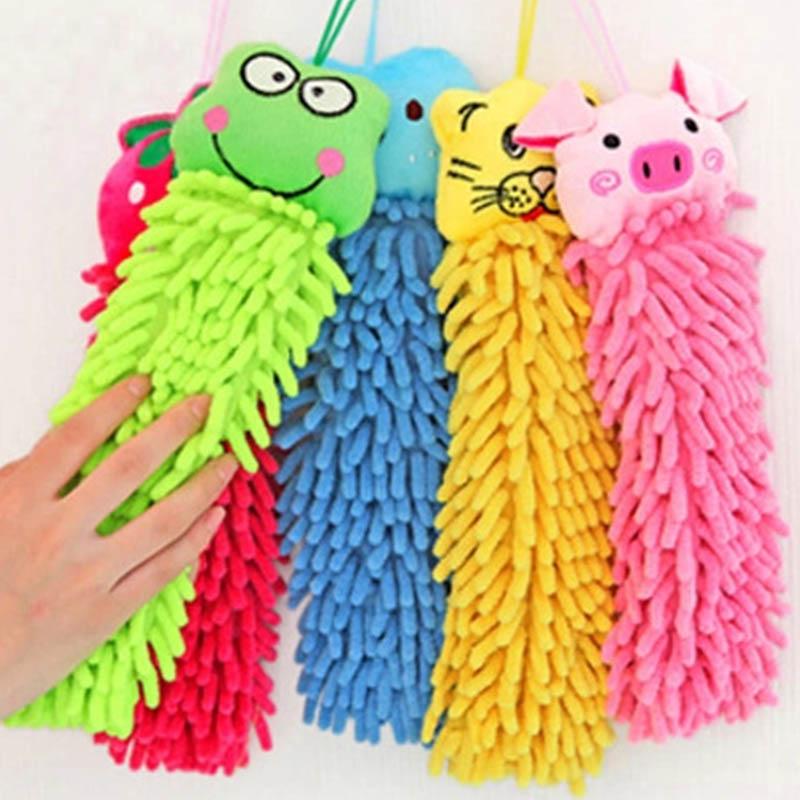 Buy Handkerchief Kitchen Hanging Towels Chenille Random Color Hand Face ...