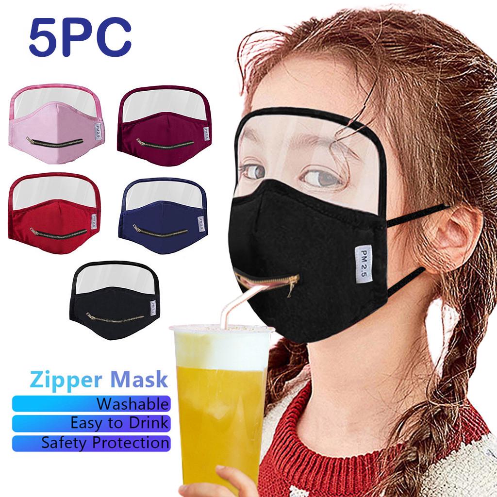 new Cute 5PC Children Zipper Opening Design Outdoor Protective Face ...