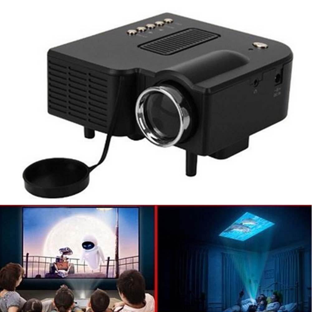Mini 1080P HD Multimedia LED Projector Home Theater AV TV UKB SD VGA ...