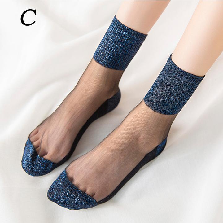 Ultrathin Transparent Lace Short Socks Hollow out elastic summer socks ...