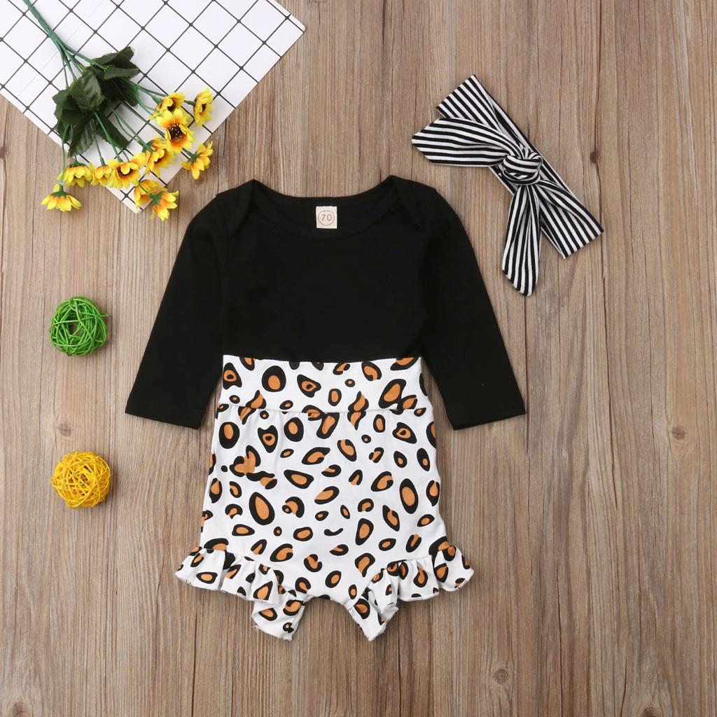 Buy Infant Clothes Romper Tops Leopard Print Pants Outfits Toddler Kids Baby Girl at affordable ...
