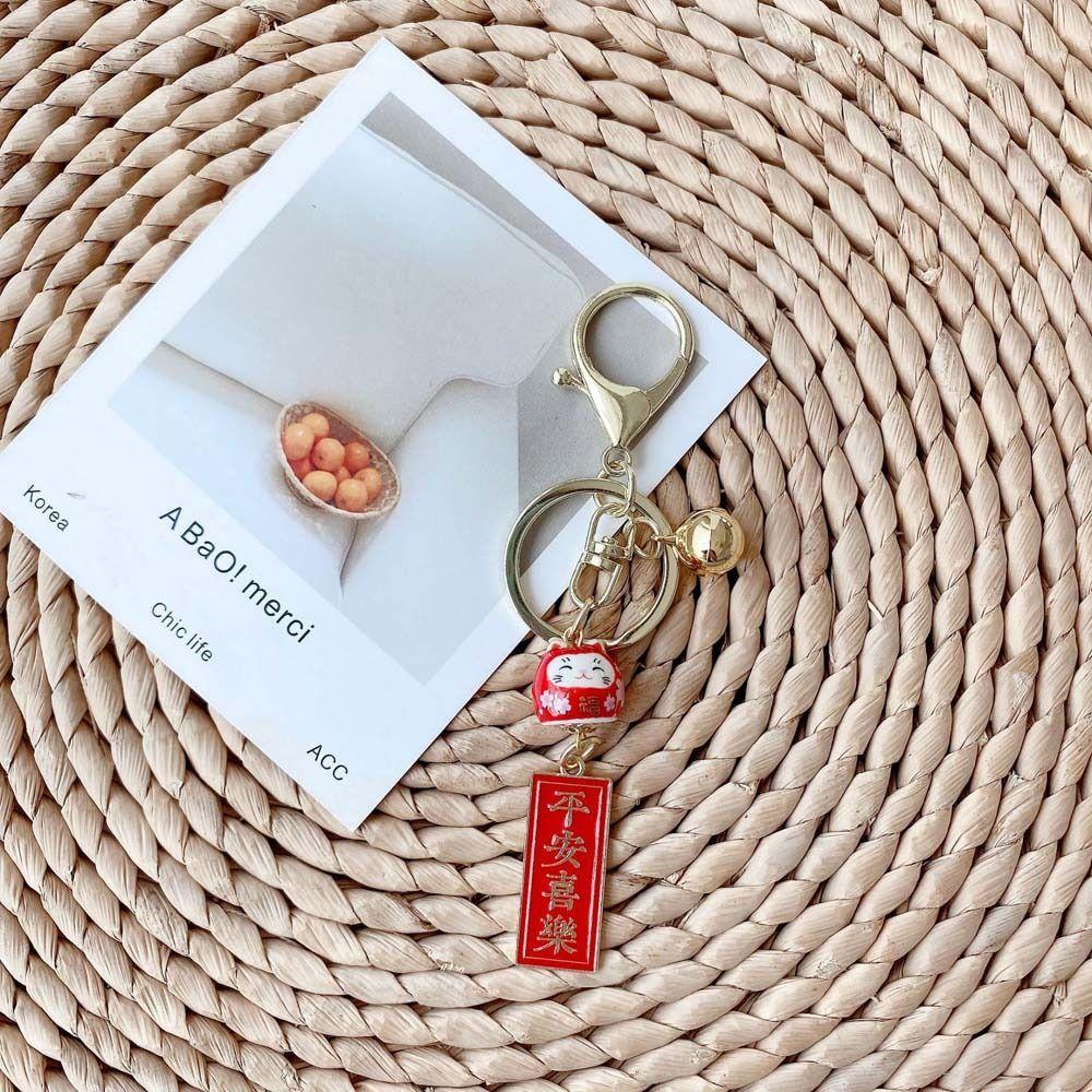 Gifts New Year Ornaments Car Keyring Key Pendant Fortune Cat Key Ring ...