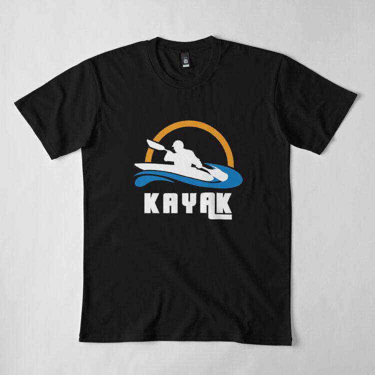 Buy Men Premium Cotton Harajuku T-Shirt Kayak Print Tees Funny Style ...