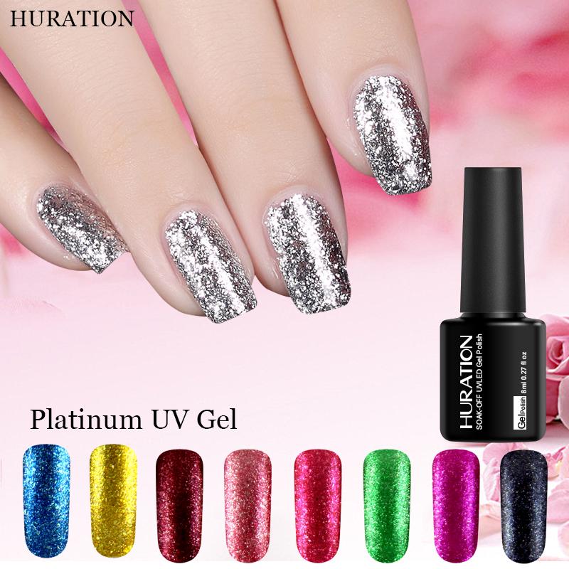 Buy Gel Lacquer 12 Color Set LED UV Gel Platinum Glitter Nail Polish at ...