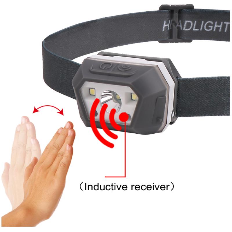 XPE LED Rechargeable Headlamp Finger Induction Headlights Head Light ...