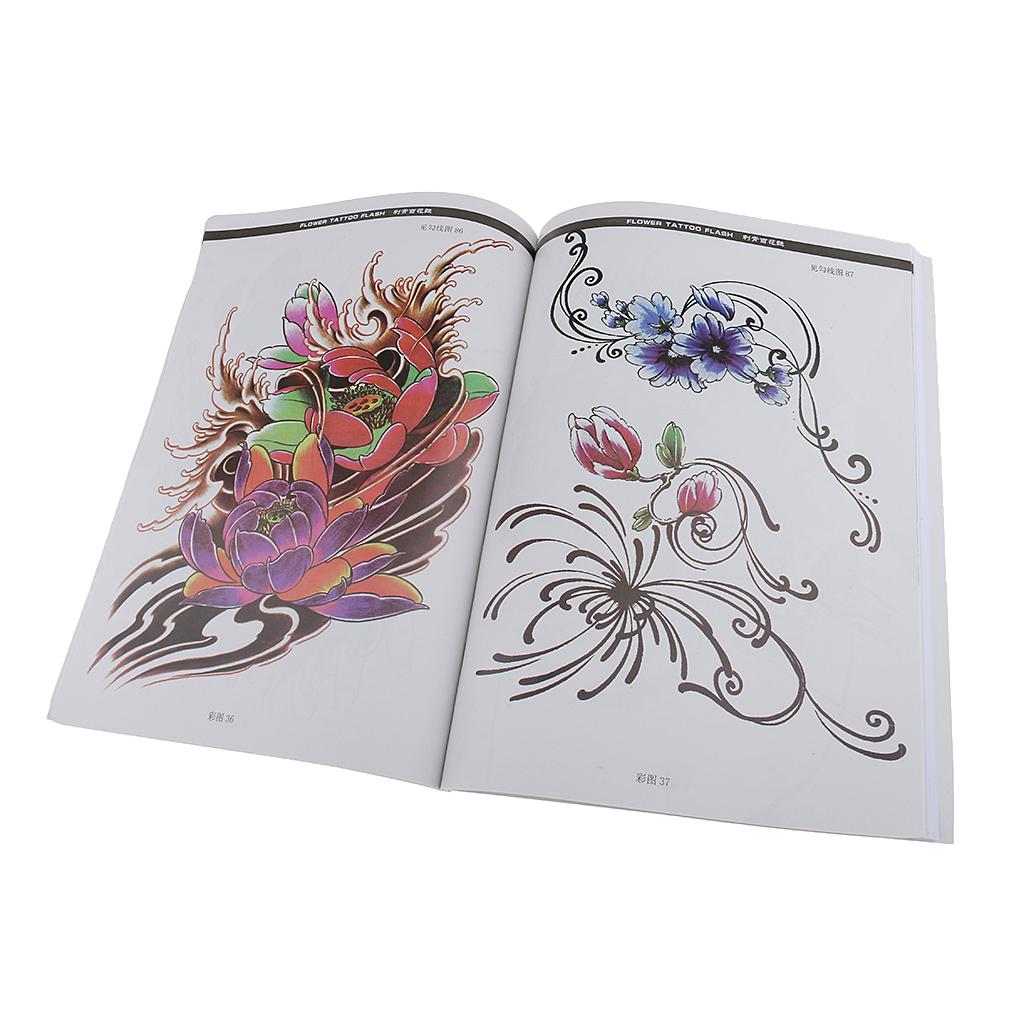 Buy 53 Page A4 Tattoo Flash Design Book Classical Flowers Lady Body Art ...