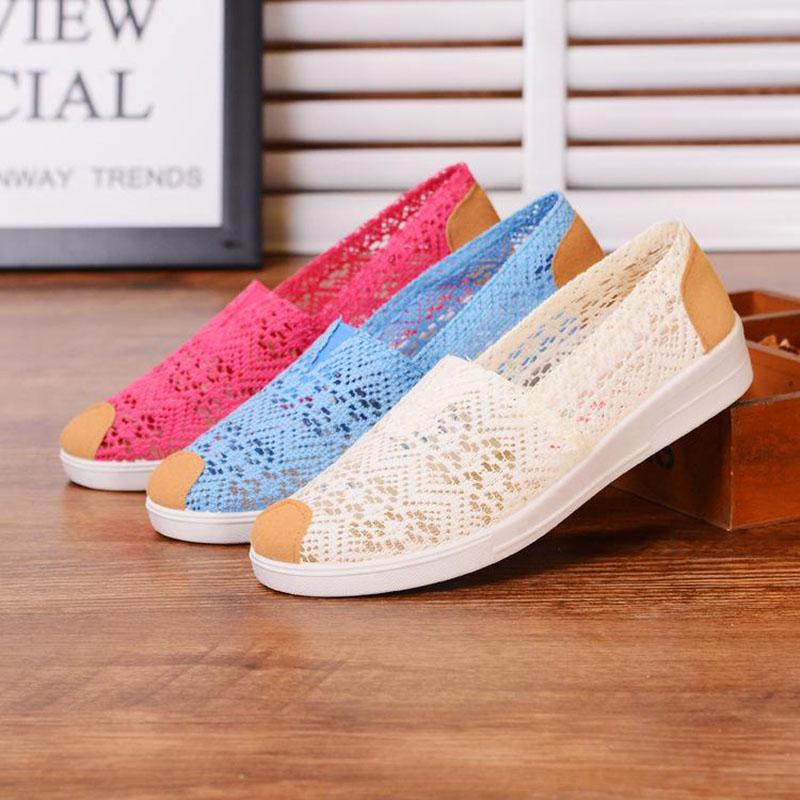 New Casual Walking Shoes Summer Women's Net Shoes Breathable Hollow ...