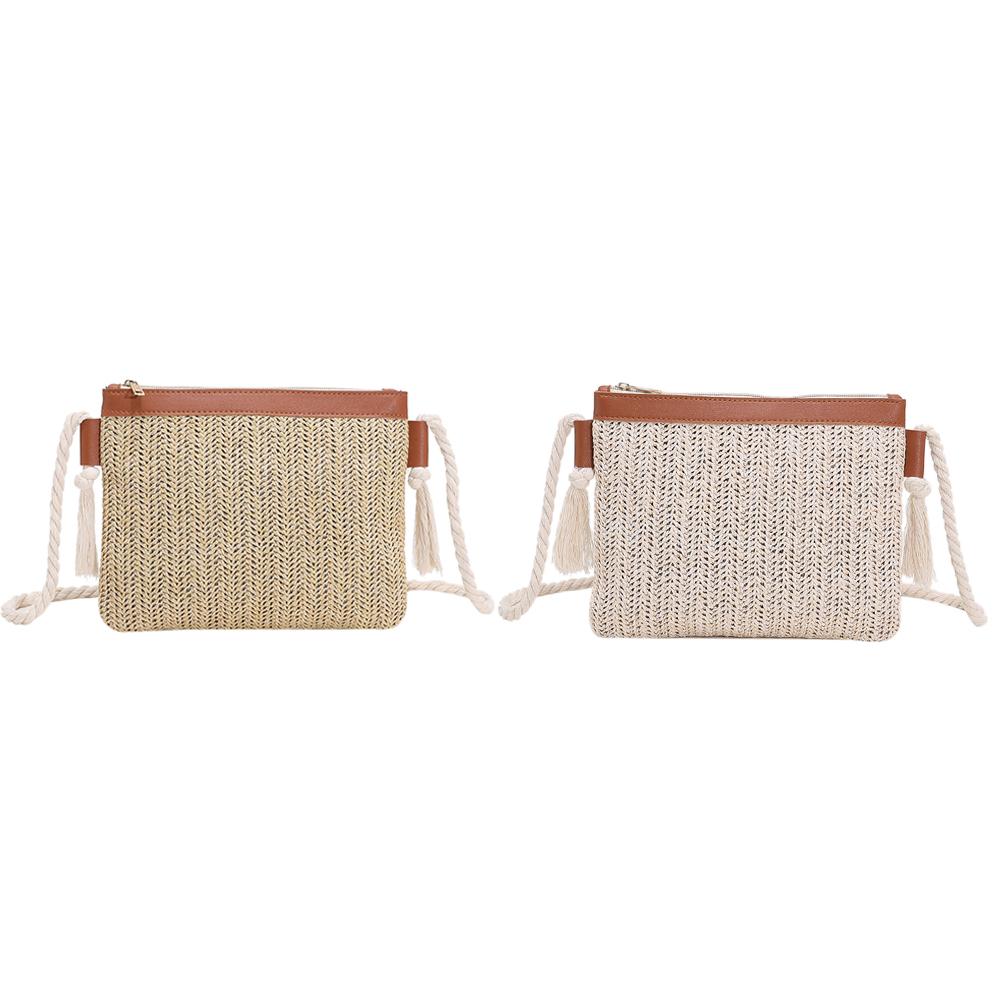 Casual Woven Straw Messenger Bag Summer Beach Women Shoulder Rope ...