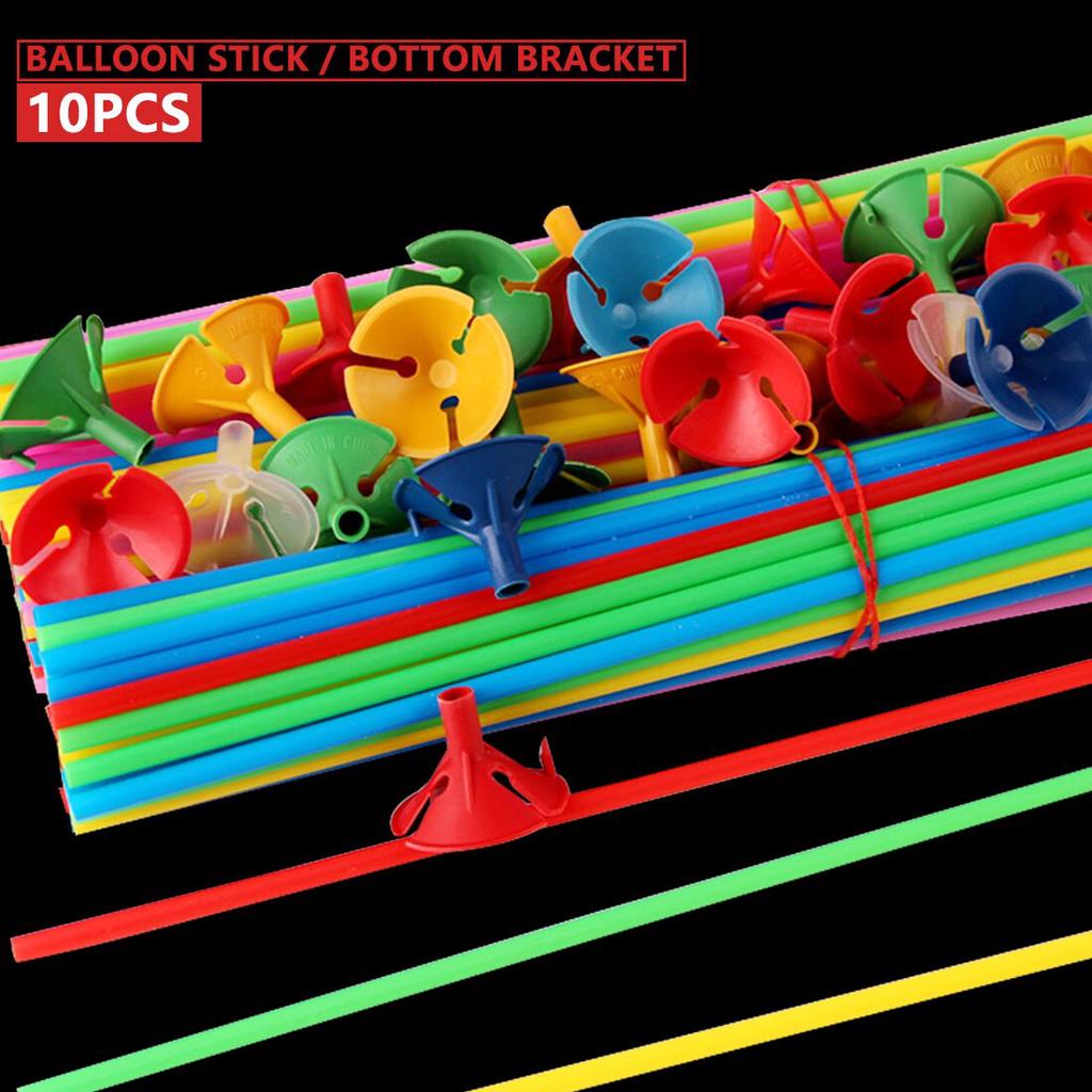 Buy Latex Balloon Stick 10 Sets 40cm Colorful Balloons Holder Sticks ...