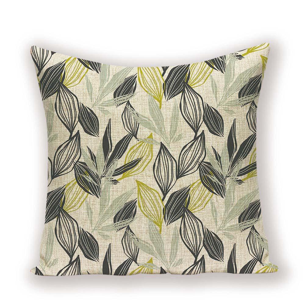 Buy Tropical Leaf Cushion Cover Spring Plant Leaf Pillows Covers Throw ...