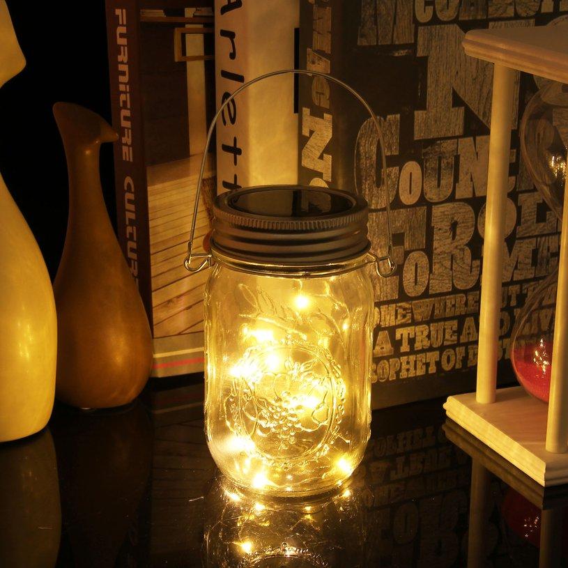 Buy Lovely Victoria 10 LEDs Mason Jar Lids Solar String Lights ...