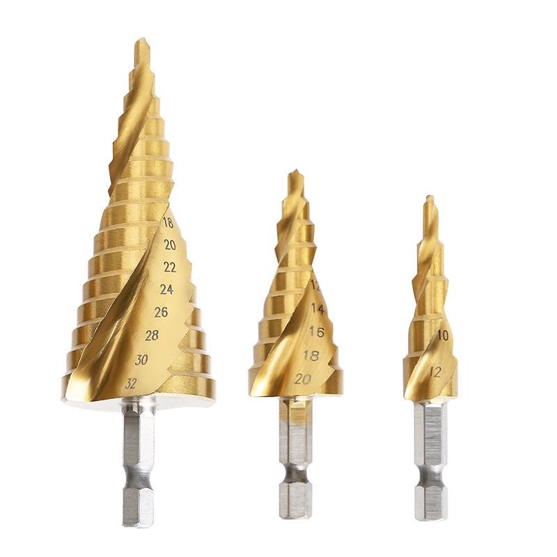 Buy 1*Home&garden Hss Steel Titanium Coated Spiral Groove Steel Step ...