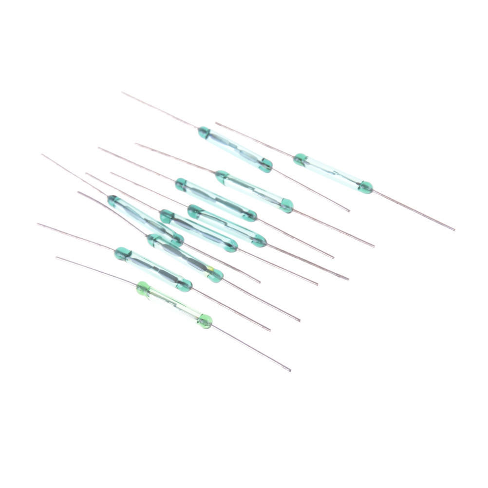 10Pcs Glass Reed Relay Switch N/O 2MmX14Mm Gold Plated Contact Point ...