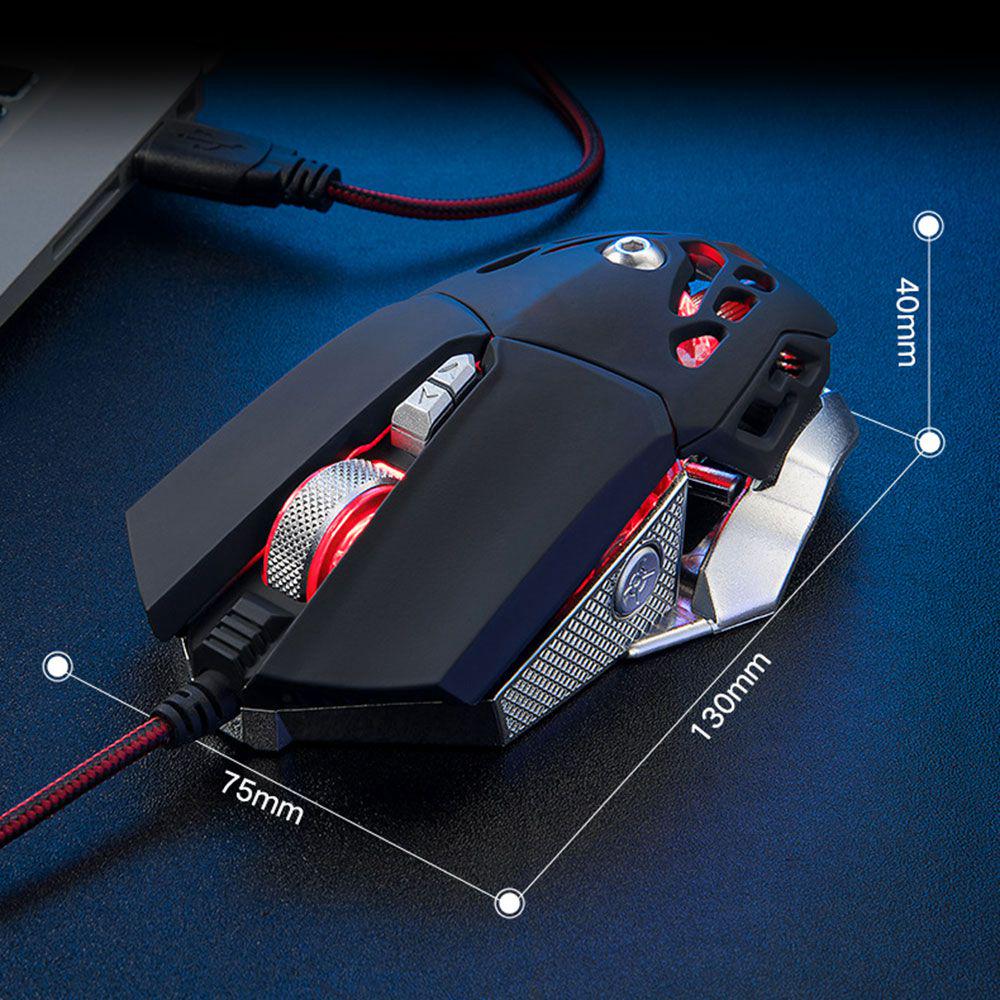 Buy V9 Mechanical Gaming Mouse Macro Programming LED Light Four-way ...