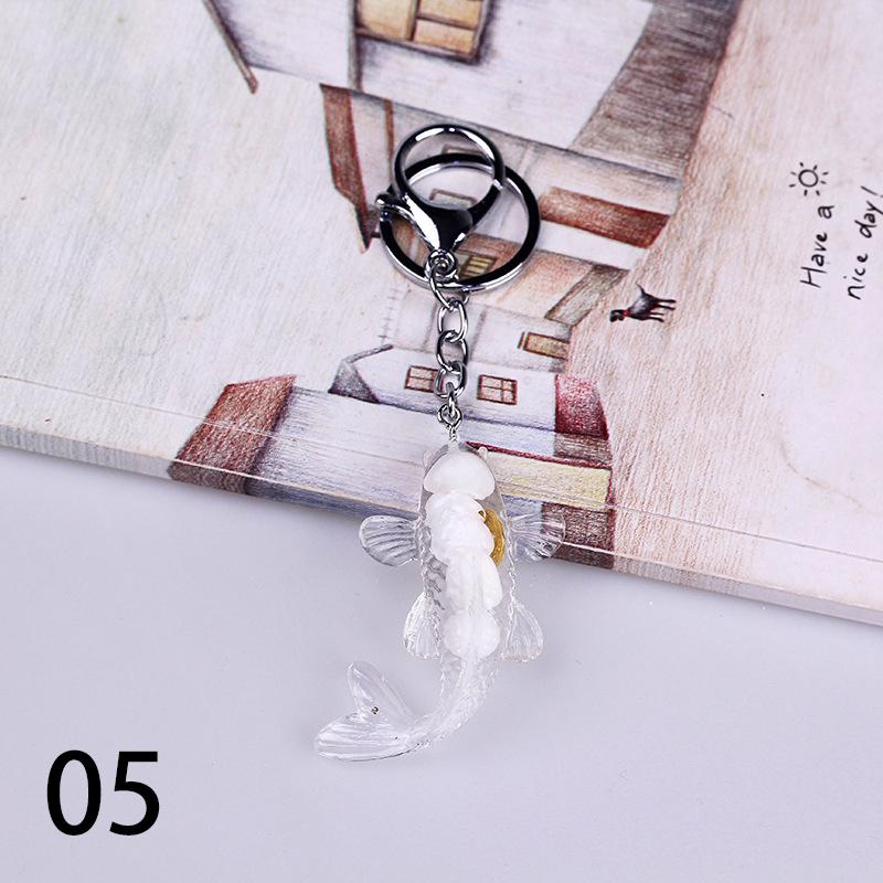 Buy 1PC Cute Crystal Epoxy Fish Keychains Bag Charm Key Rings Lucky Car ...