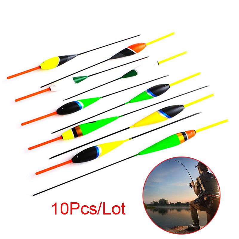 Buy 10 Pcs Multi-size Wooden Fishing Float Upright Widening Tail Vivid ...
