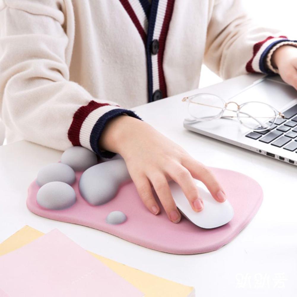 Buy Non Slip Cat Paw Mouse Pad Silicone Wrist Rest Support Mice Mat ...