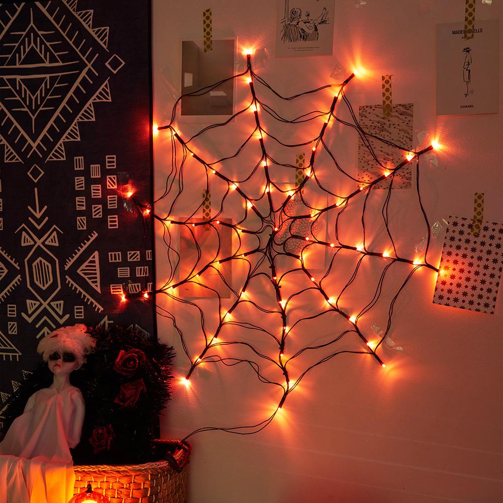 Buy Spider Web Net Light LED Halloween Spider Net Light Battery ...