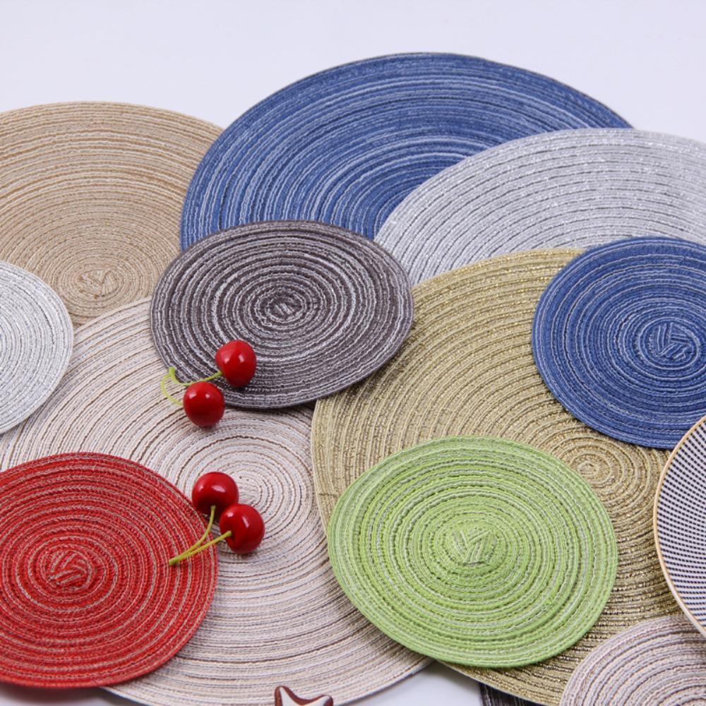 Cheap Braided Woven For Dining Table Stain Resistant Round Placemats ...