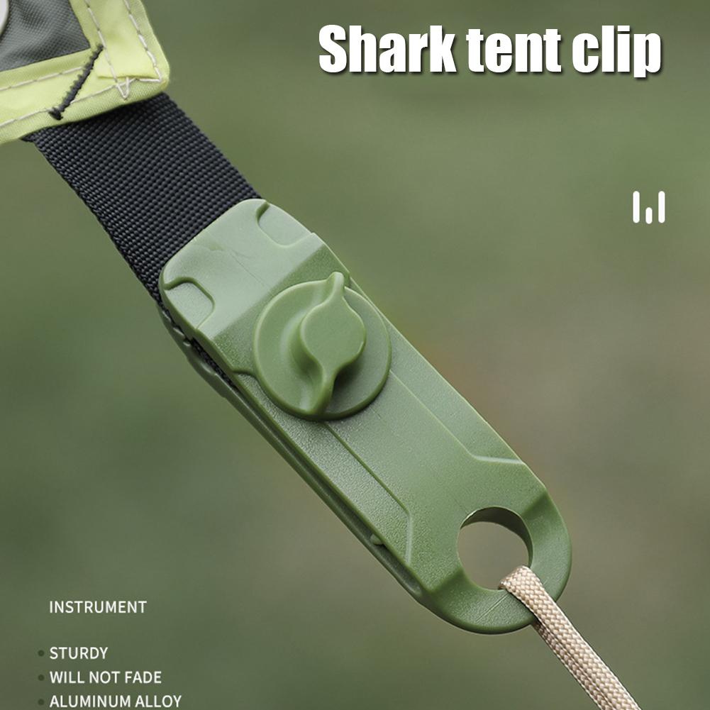 10pcs Outdoor Camping Tent Reusable Fixing Shark Clips Buckle (Army ...