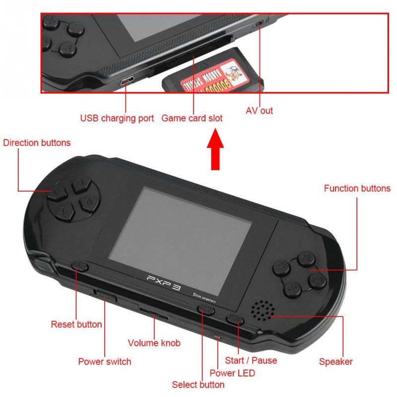 Buy PXP3 Slim Station 16 Bit Portable Handheld Game Player Video Games ...