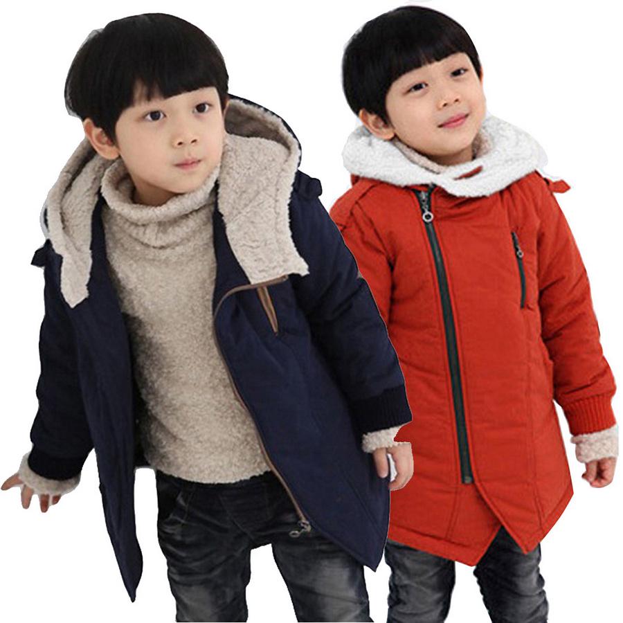 Buy Boys Winter Hooded Down Coat Jacket Thick Wool Inside Kids Warm Faux Fur Outerwear Coat at ...