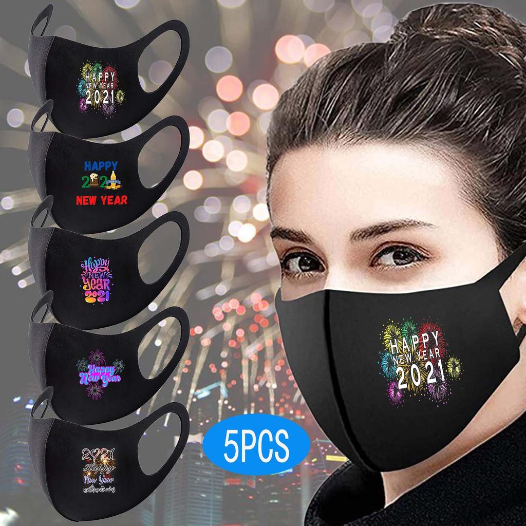 Buy 5PCS Adult Printed Ice Silk Mask To Protect Against Dusts And Haze ...