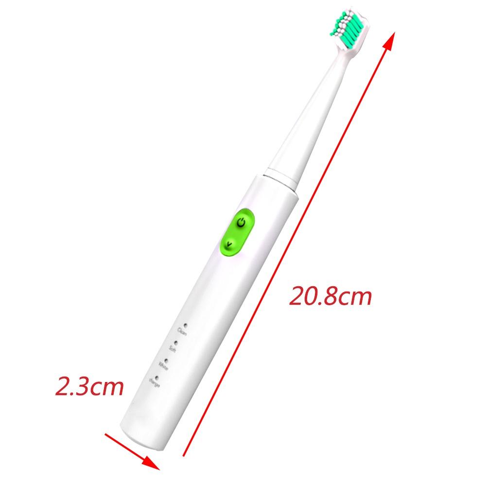 Buy 3 Mode Sonic Wave Electric Toothbrush 4 Brush Head USB Fast Charge ...