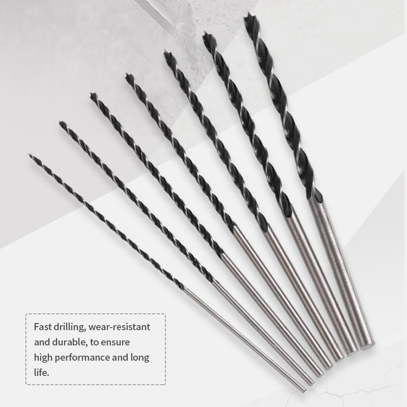 7pcs 300mm Extra Long Rolled Wood Brad Point Drill Bit Set for Wood ...