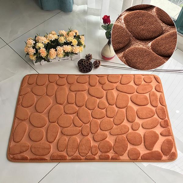 Buy Cobblestone Embossed Bathroom Bath Mat Non-slip Carpets In Wash ...