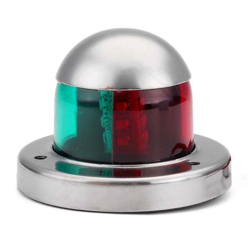 2 IN 1 Red + Green LED Bow Navigation Light Deck Mount 12V Marine Boat ...
