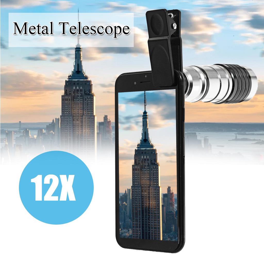 Full Screen 12X Universal Telephoto Telescope Monocular Camera Lens ...