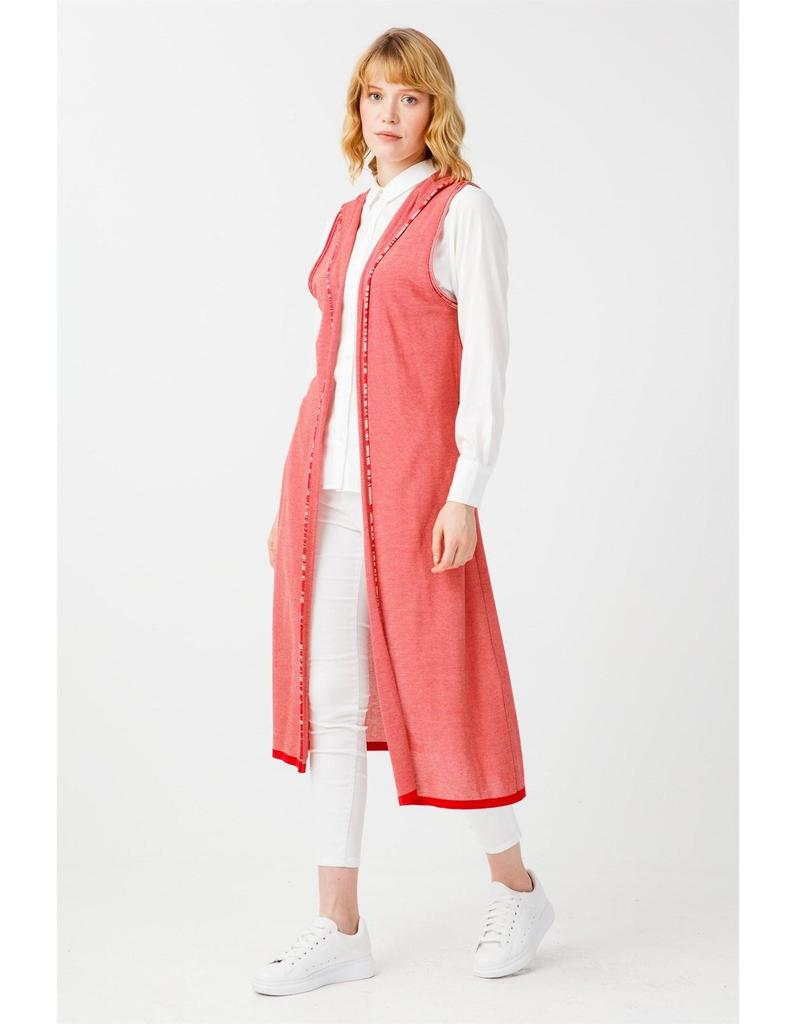 Buy Women Hooded Long Vest Sleeveless Open Front with Belt for Daily ...