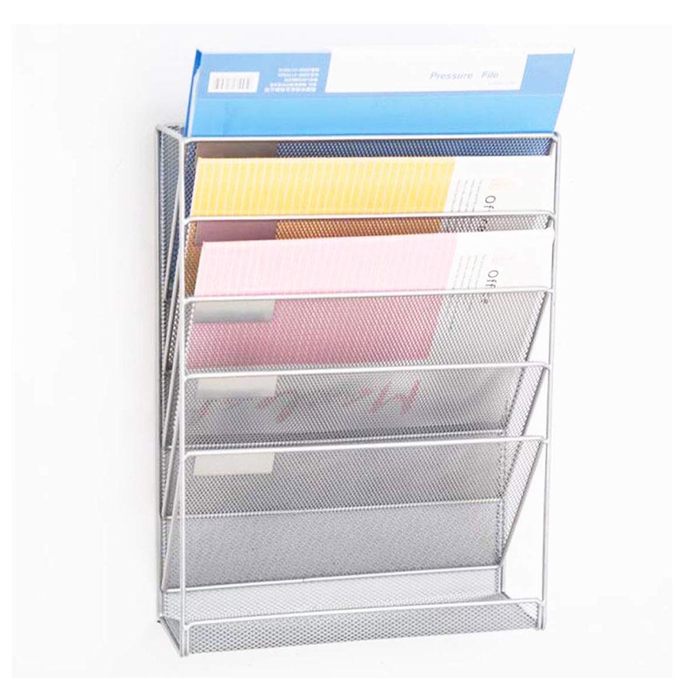 Buy File Rack Mesh Collection Stacking Sorter Five Tier Desk Organizer ...