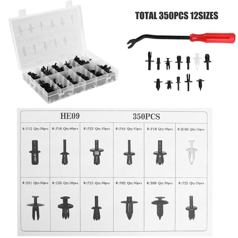 Buy 350pcs Car Body Plastic Push Pin Rivet Fasteners Trim Clip ...
