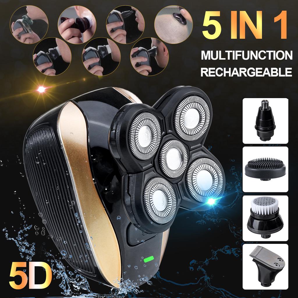 Buy 5 IN 1 5D Electric Shaver Rechargeable Electric Beard Trimmer ...