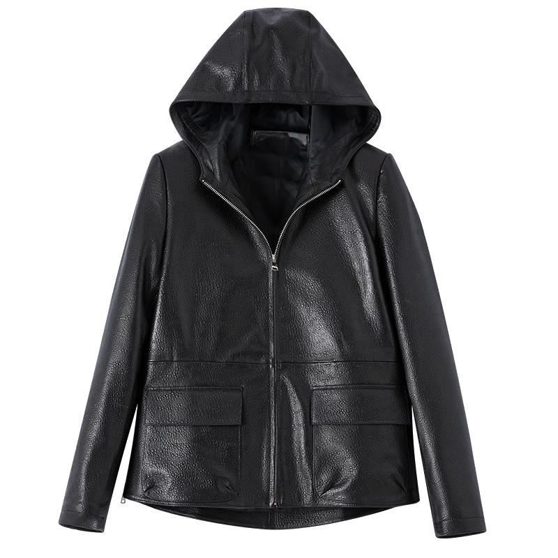 Cheap Women's Black 100% Genuine Lambskin Leather Cropped Jacket,Casual ...