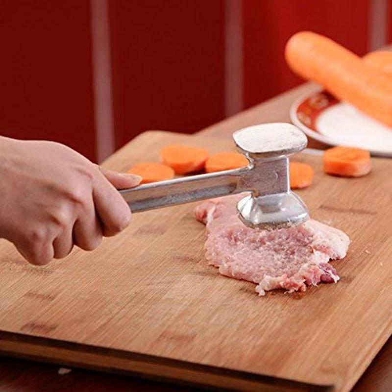 Buy Kitchen Tool Meat Hammer Double Sided Steak Hammer Aluminum Alloy ...
